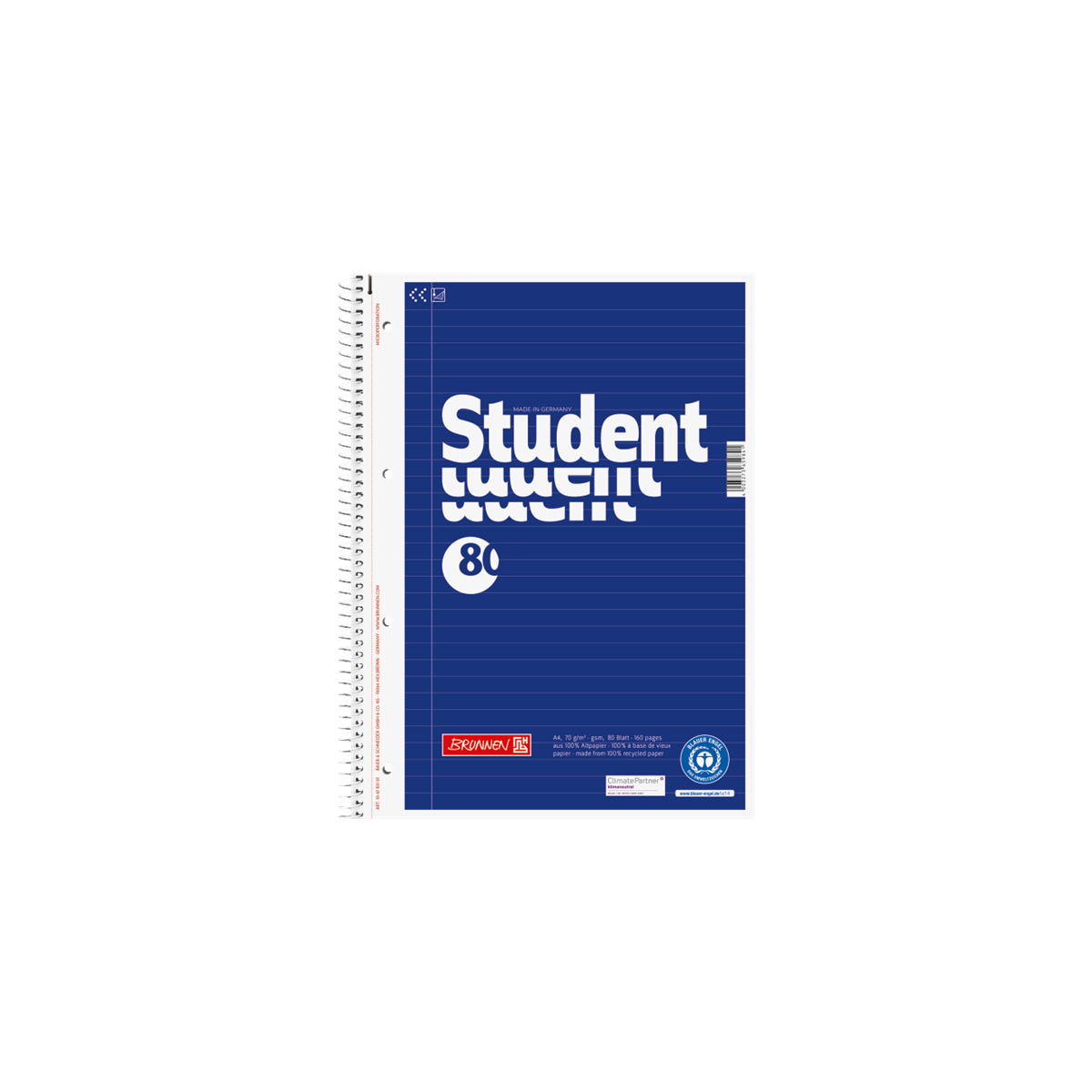 Collegeblock A4 lin 80 sheets RCP Blue 5 pcs., 9,59